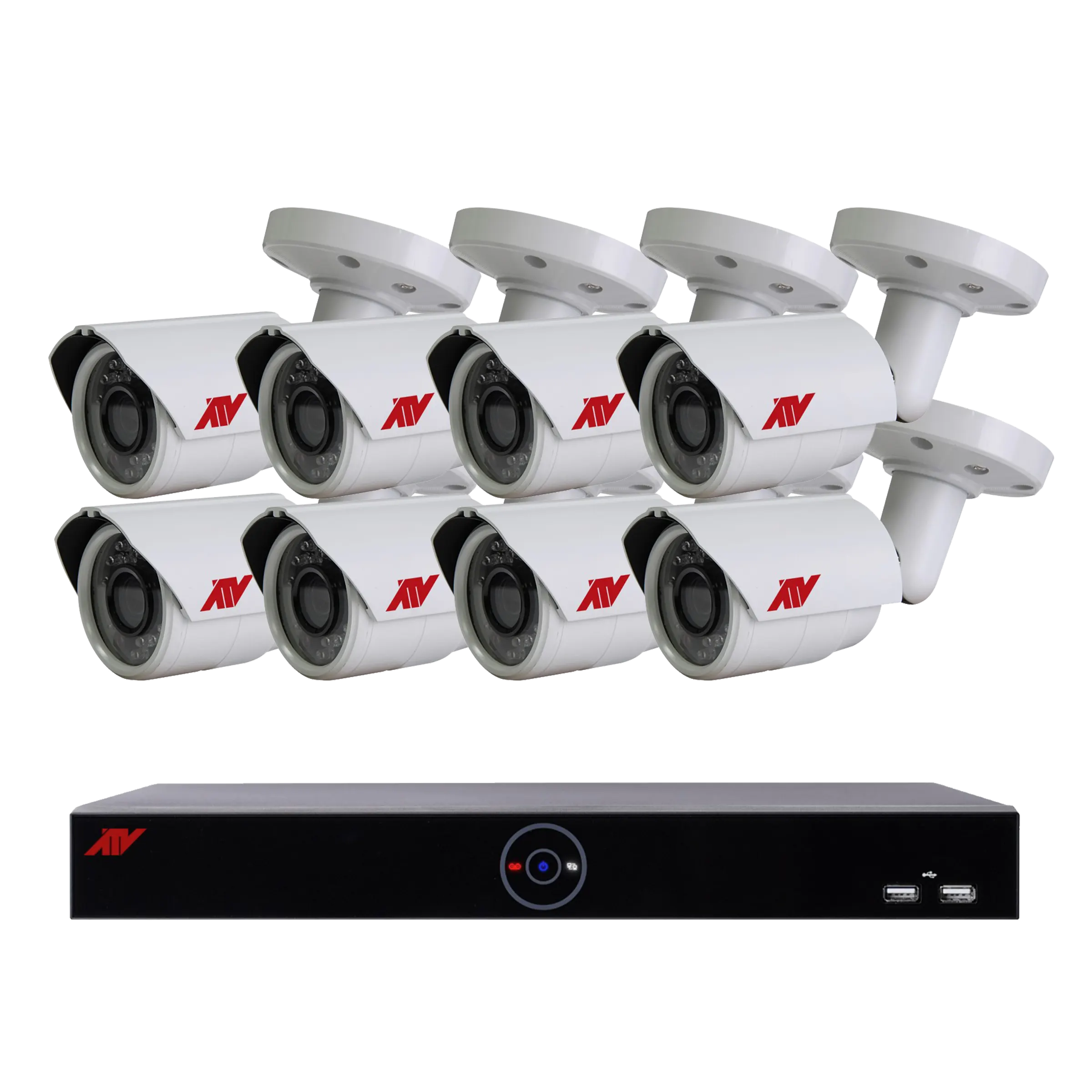 16 Channel Hybrid DVR Security System with 8×2MP Analog Fixed Vandal C ...