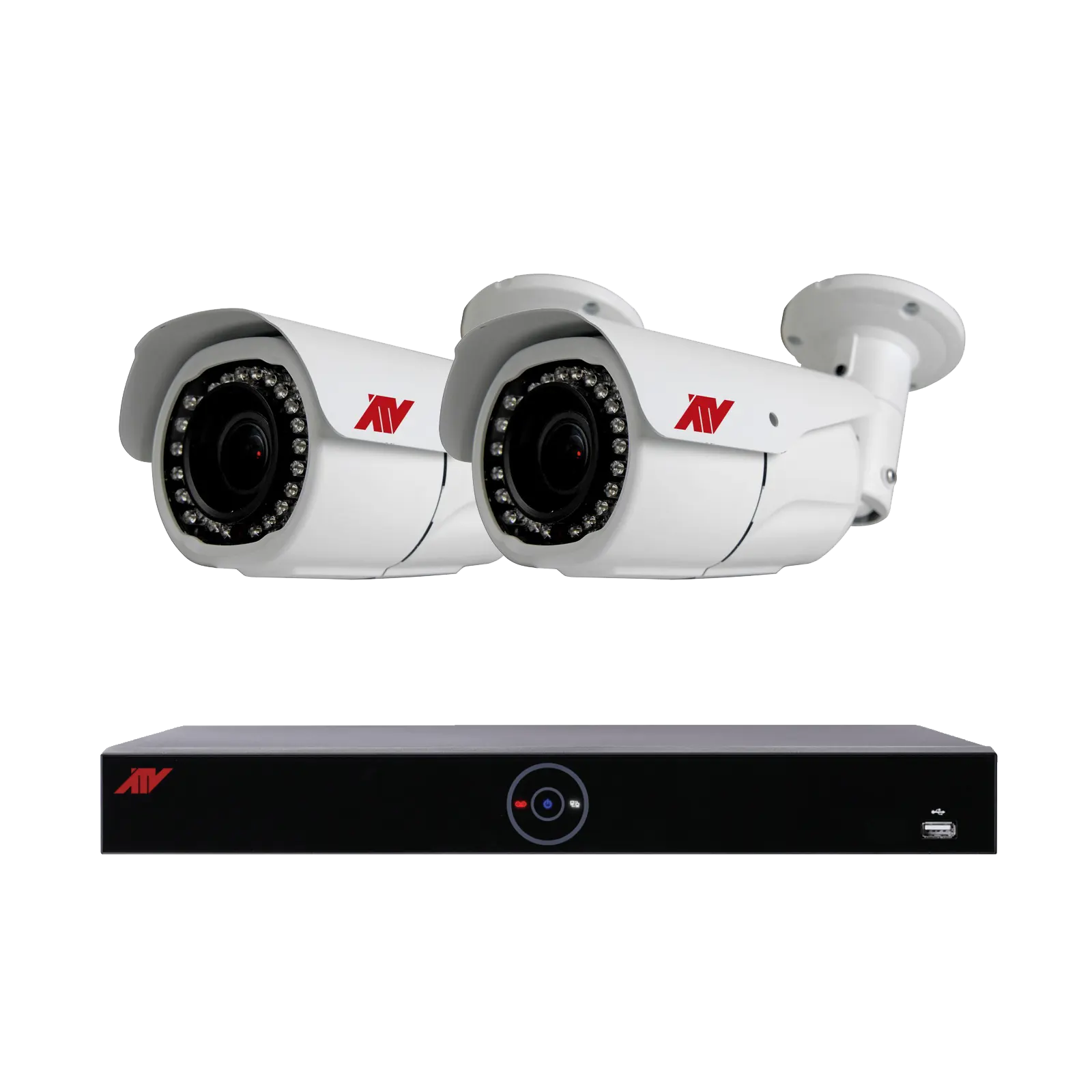 4CH 4K NVR Kit with 2 Motorized 4K Bullet Cameras (2TB HDD, PoE ...